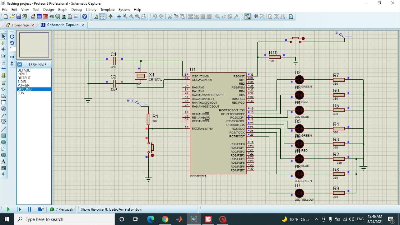LED projects using PIC16F877A - YouTube