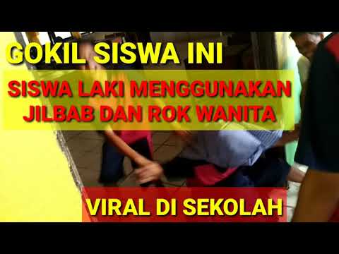 Gila siswa laki menggunakan jilbab dan rok saat sekolah