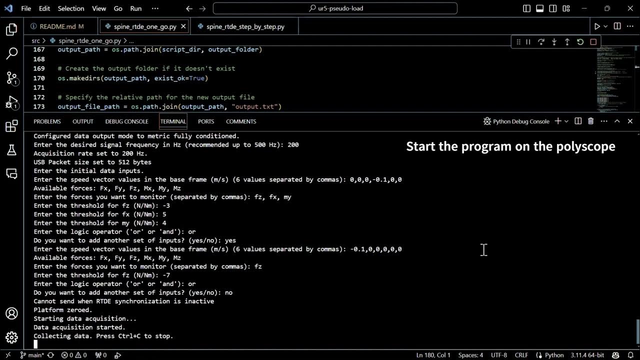 Pseudo load program on the ur5e robot - YouTube