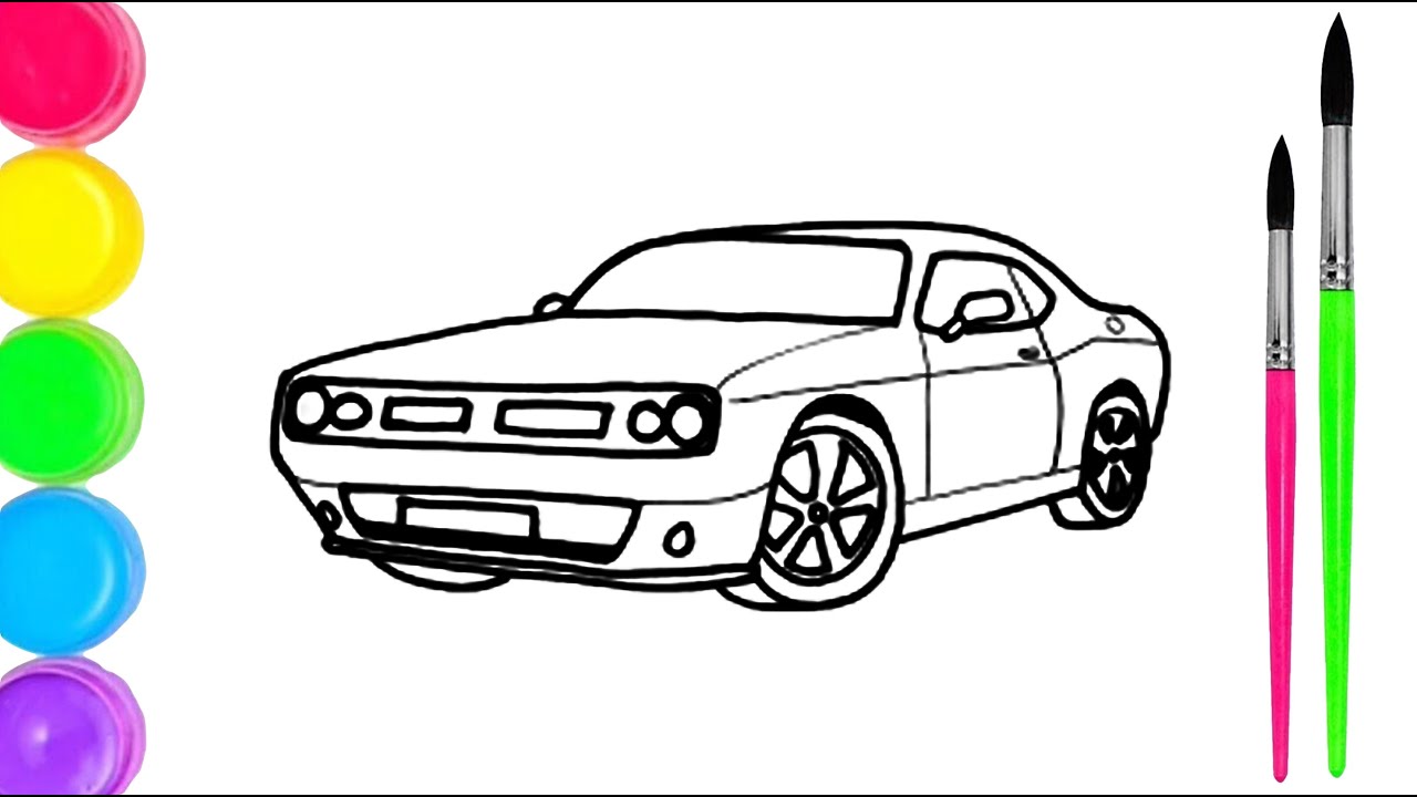 How to Draw Mini Cooper Sports Car - Easy Cars Drawing - Mini Cooper ...