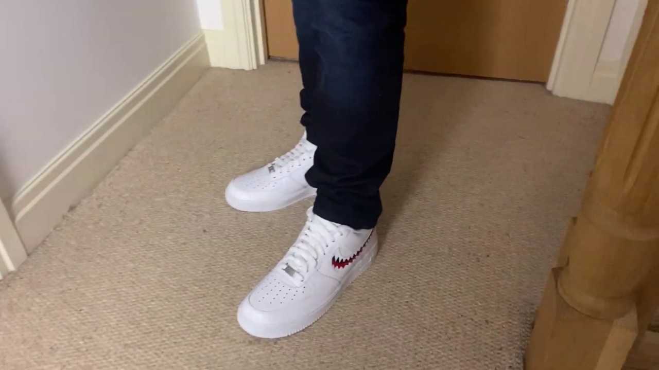 Custom BAPE Shark Air Force 1's | Full custom timelapse and showcase ...