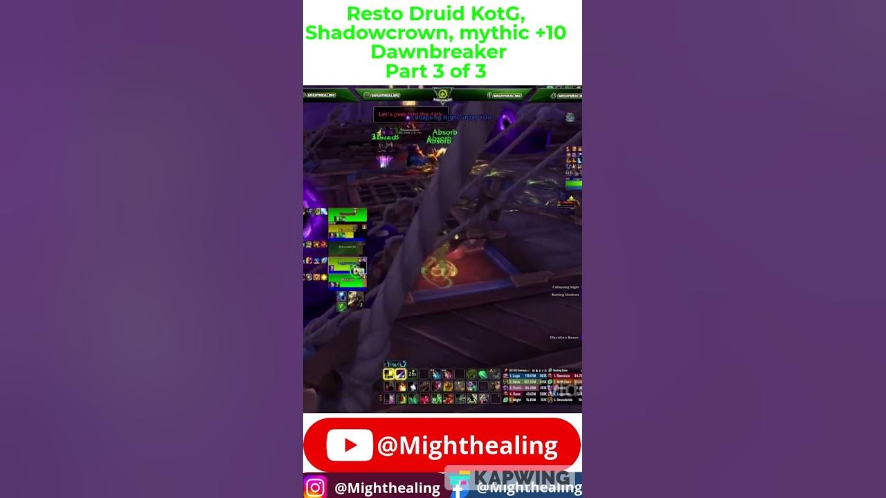 Shadowcrown Part 3 of 3, +11 Dawnbreaker Tyrannical and Fortified. Resto Druid Keep of the Grove ...
