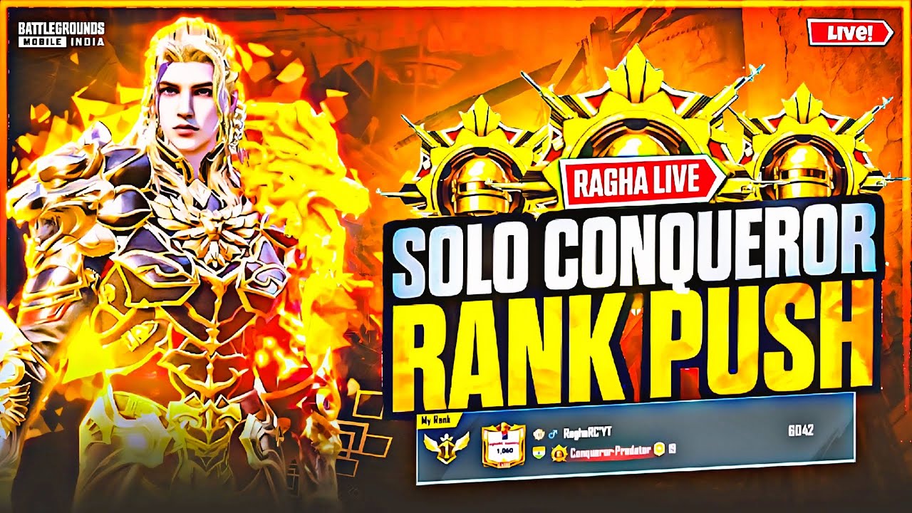 4 Conqueror Done SOLO CONQUEROR LIVE RANK PUSH | Ace to Conqueror | Tips & Tricks #bgmi #live ...