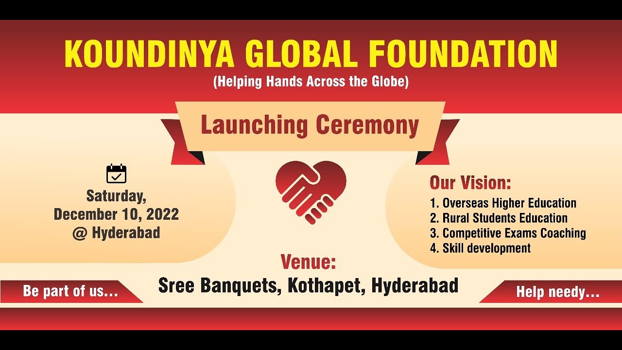 KOUNDINYA GLOBAL FOUNDATION | Launching Ceremony | 5:30PM India | 7 ...