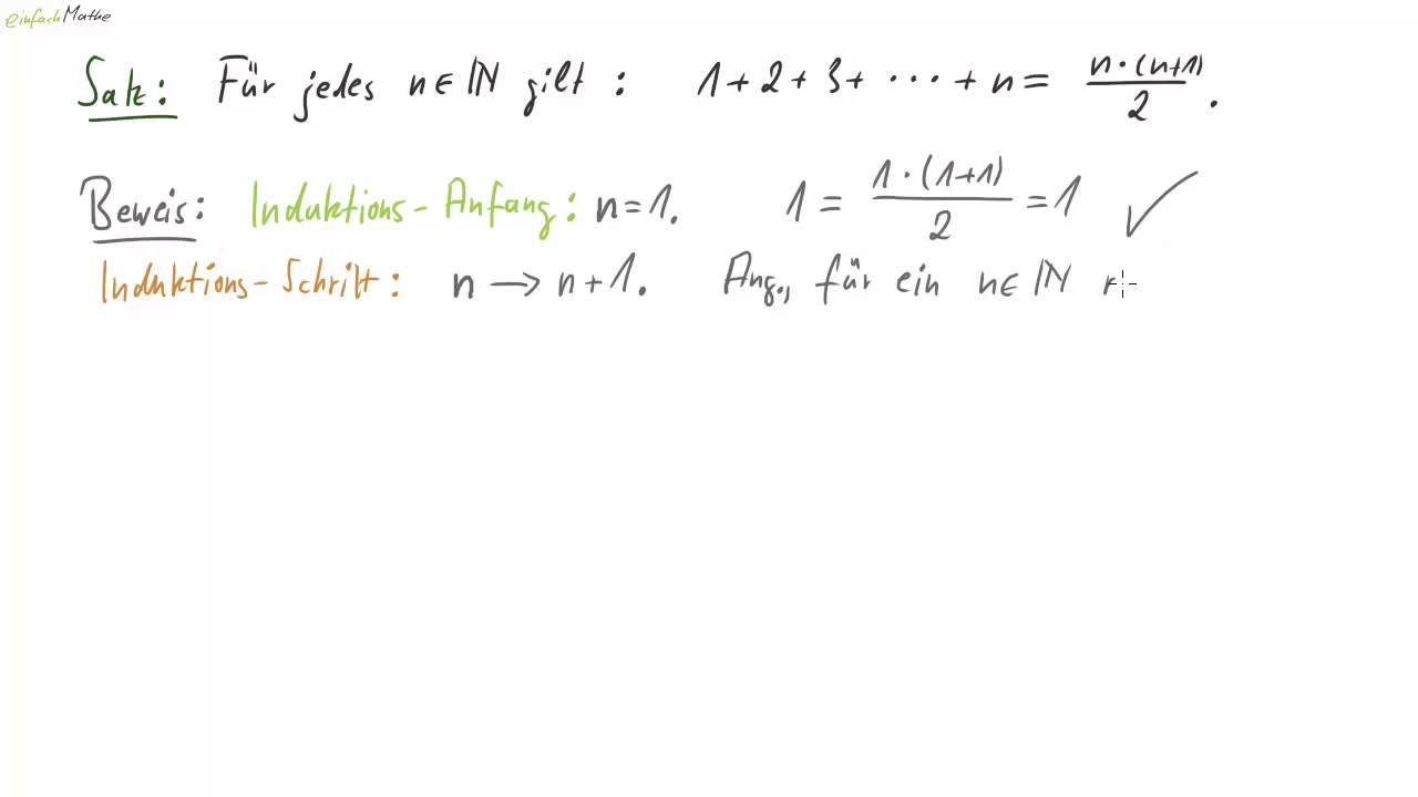 02 Beweise durch vollständige Induktion Teil 1 - YouTube