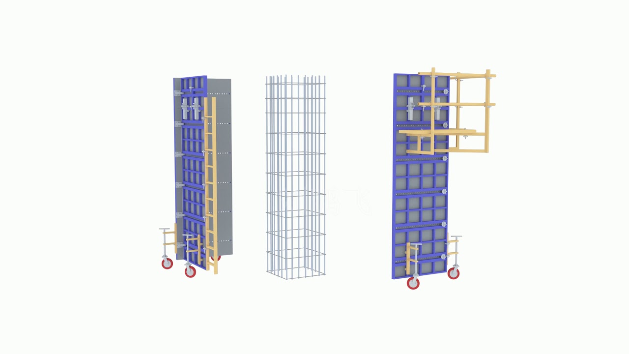 adjustable column formwork system - YouTube
