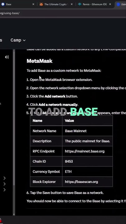 Easiest Way to Add BASE Network to MetaMask! - YouTube