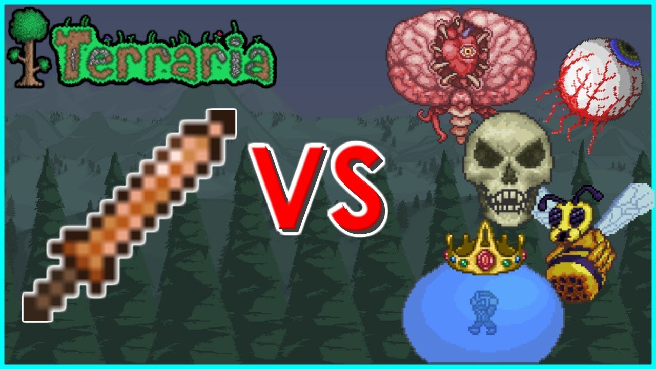 Terraria - Copper Shortsword vs Pre-Hardmode Bosses (feat. Turtle Armor ...
