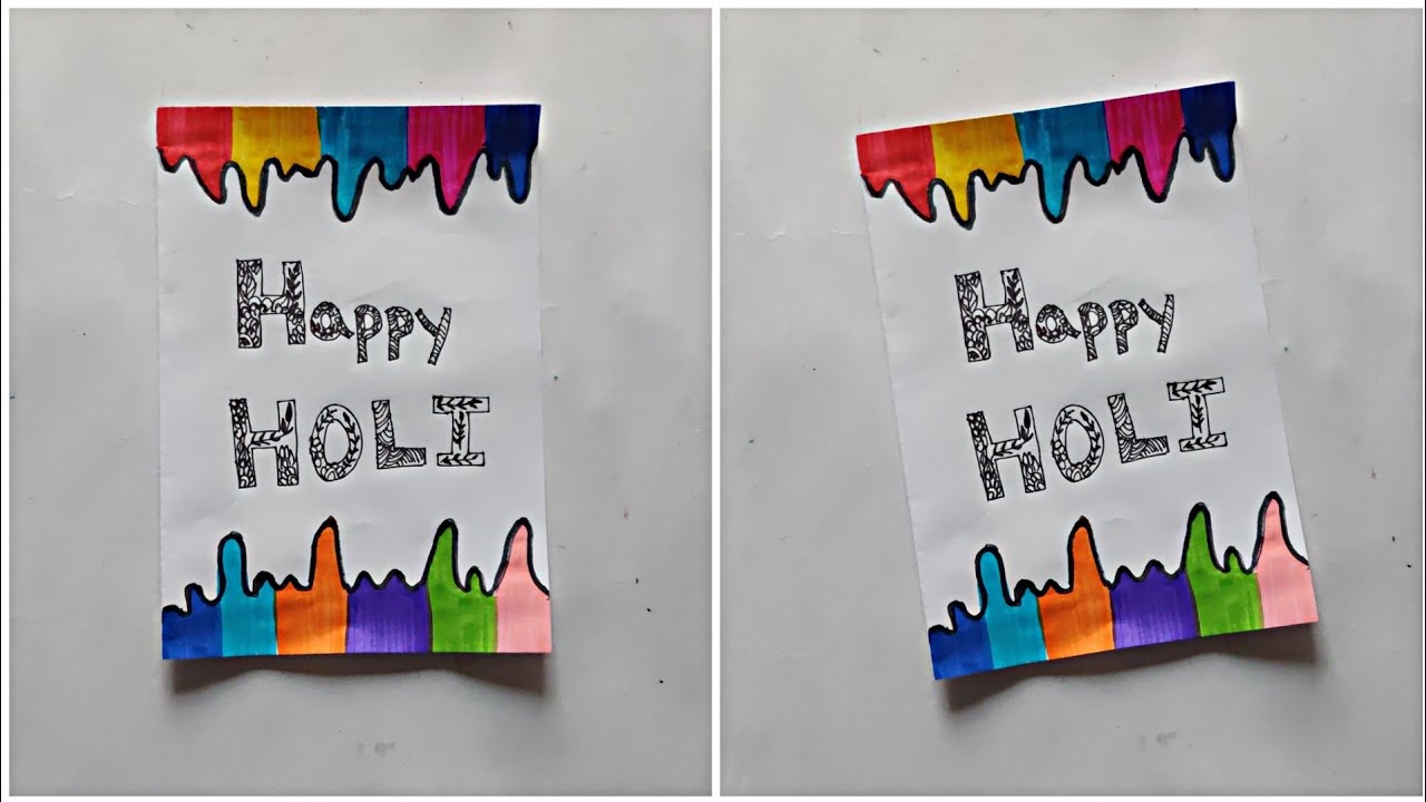 Holi Card Ideas 🌈 || Holi Craft Ideas 😍 - YouTube
