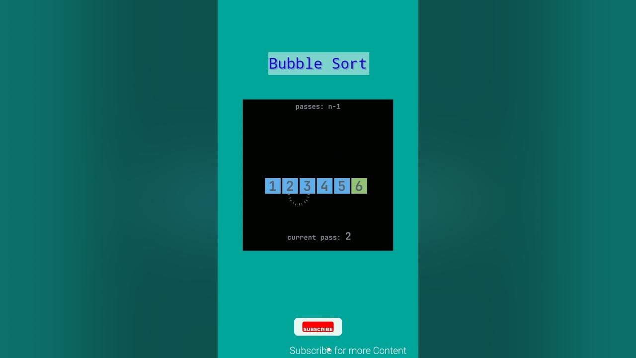 Bubble Sort Algorithm Animation Video 🚀 Dsa Algorithm Sorting Bubblesort Dsalgo Way2future 