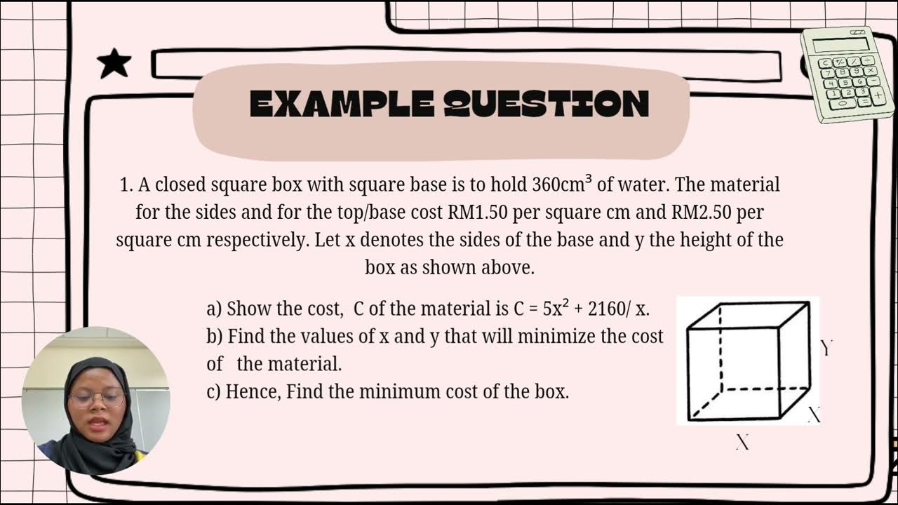 ASSIGNMENT VIDEO MAT183: APPLIED MAXIMUM AND MINIMUM PROBLEMS - YouTube