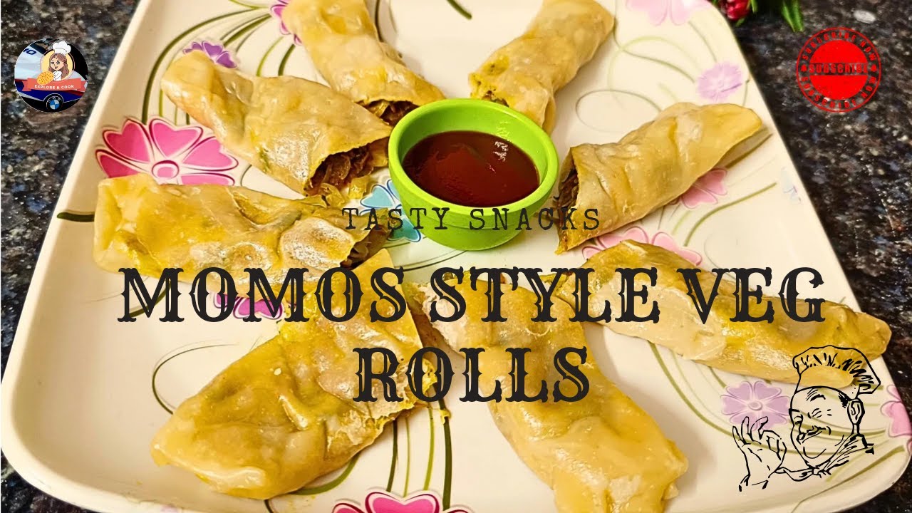 MOMOS STYLE VEG ROLLS| How to make momo style veg rolls| #momos # ...