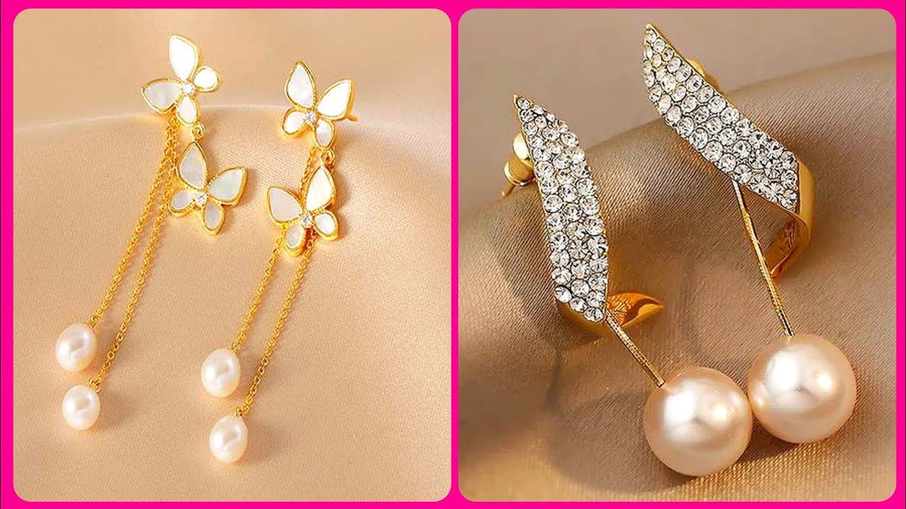 Luxury Party Wear Teardrop Dangling Gold Wedding Party Statement ...