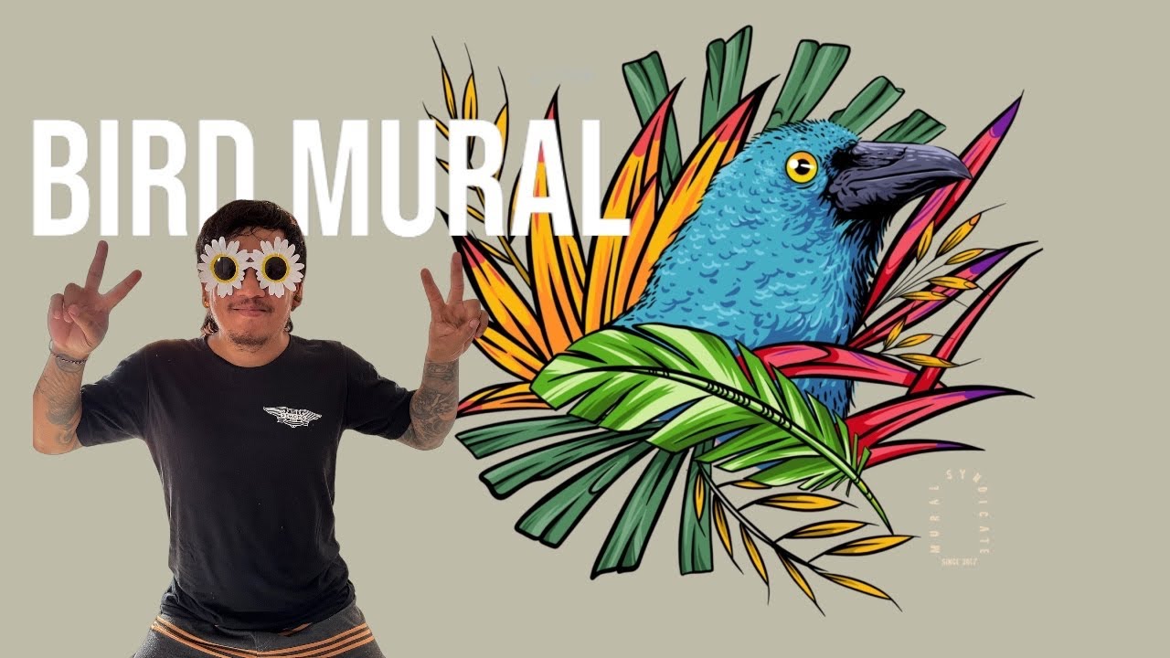 CARA MUDAH MEMBUAT MURAL BURUNG. TUTORIAL MURAL - YouTube