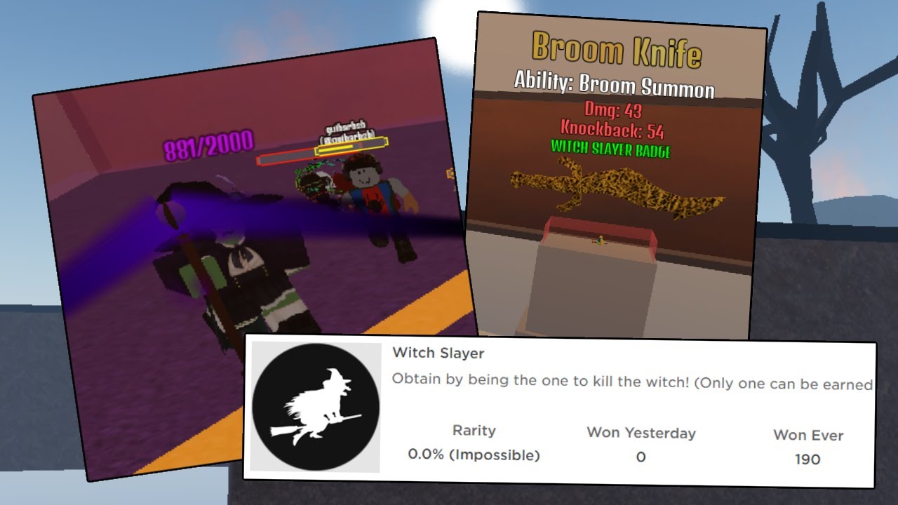 Knife Strife | How to Get WITCH SLAYER Badge and BROOM KNIFE | Roblox ...