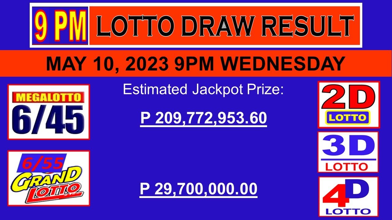 PCSO LOTTO 6/45 6/55 2D 3D 4D DRAW RESULT TODAY MAY 10, 2023 WEDNESDAY ...