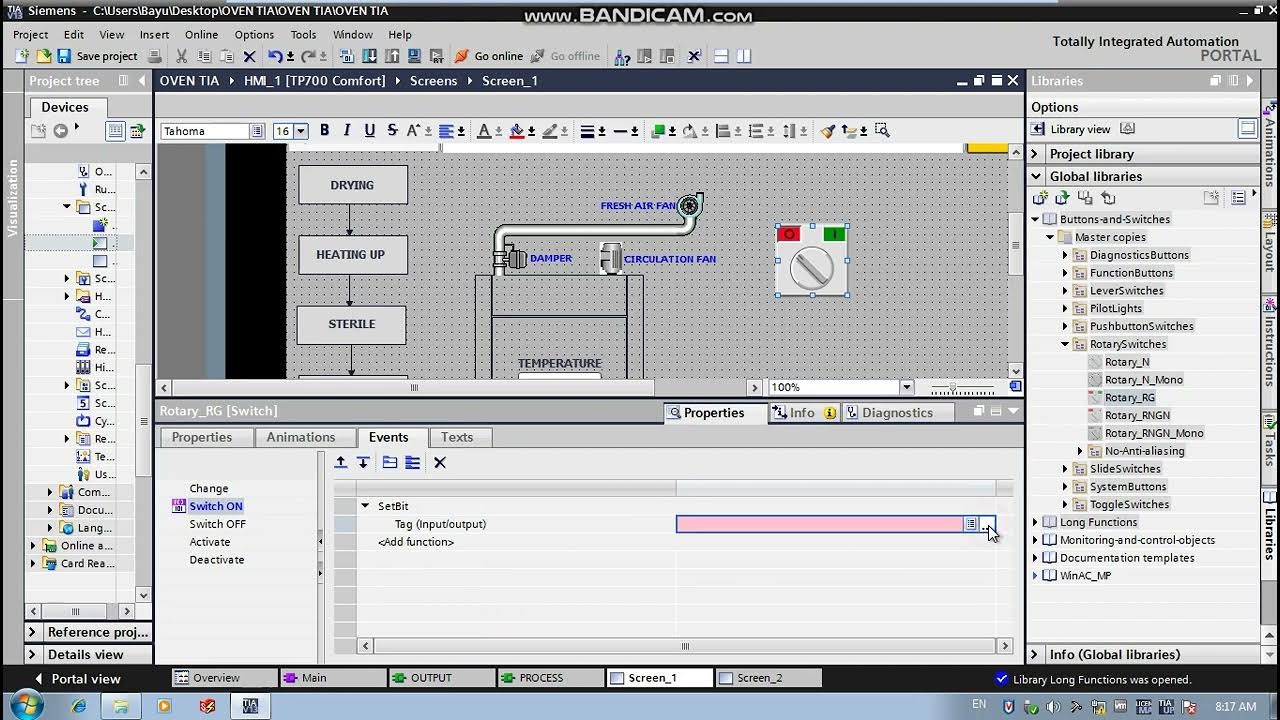 how to add selector switch TIA portal HMI Siemens - YouTube