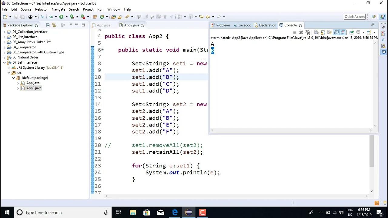 97 removeAll and retainAll methods - YouTube