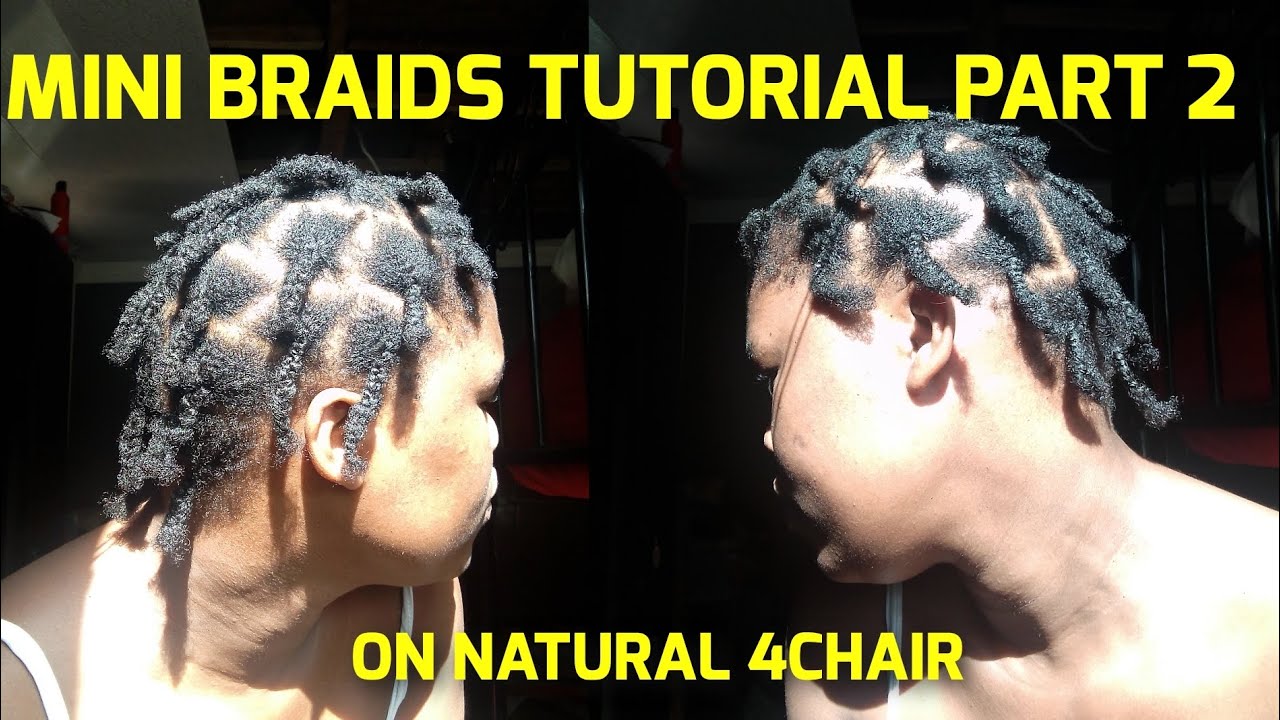 MINI BRAIDS TUTORIAL PART 2 ON NATURAL 4CHAIR HAIR (learn to braid your ...