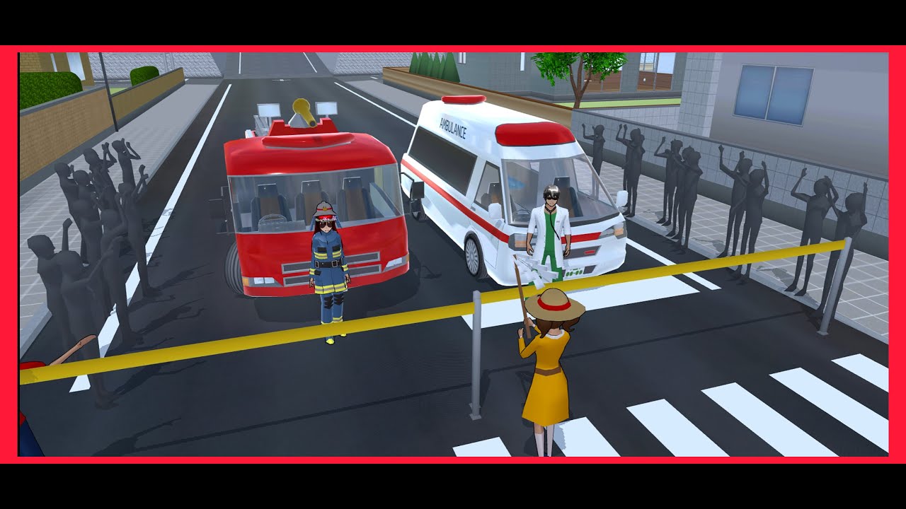 Ambulance Vs Fire brigade truck Racing ♥️ ||Sakura School Simulator || #automobile #games - YouTube