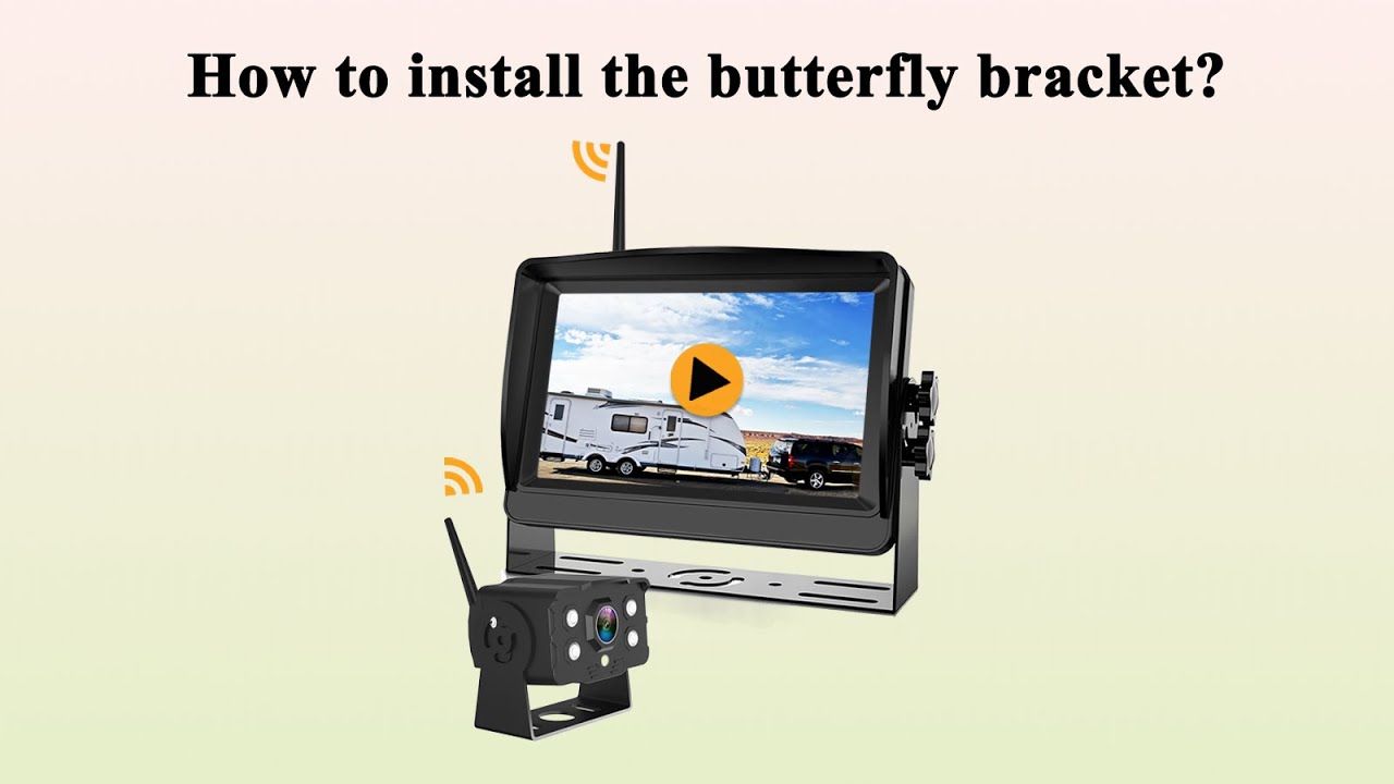 How to install the butterfly bracket of the Venluna wireless backup camera system? - YouTube