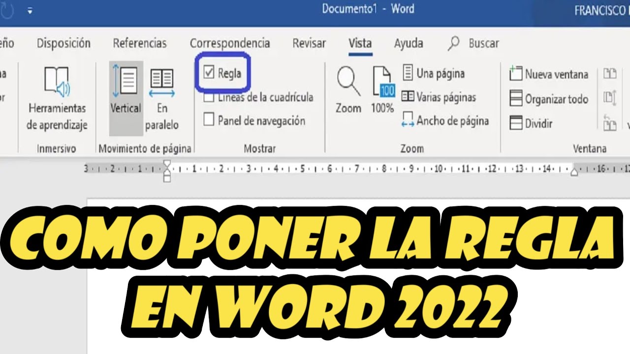 Como poner la REGLA en Word 2022 ️ - YouTube
