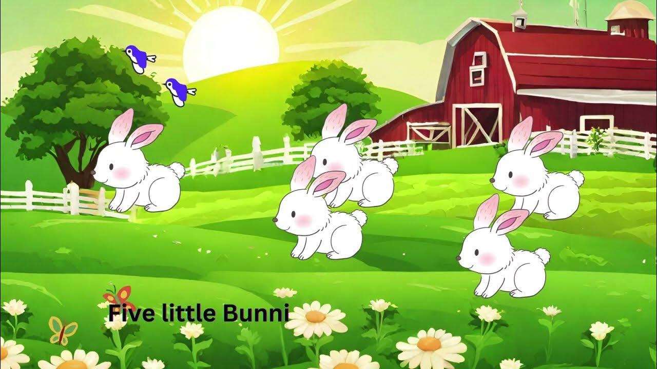 Five little Bunnies | Kids nursery rhymes and songs with lyrics ...