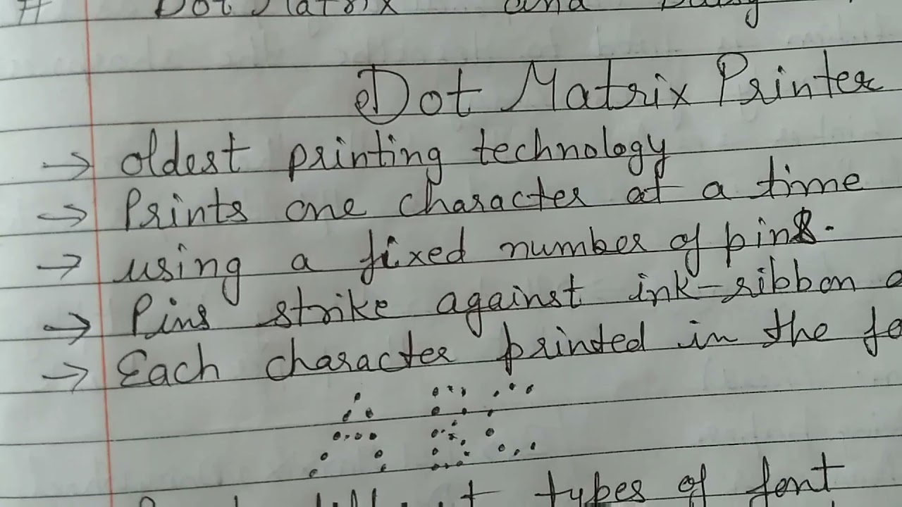 What Is Dot Matrix Printer In Hindi What Is Dot Matrix Printer In Hindi