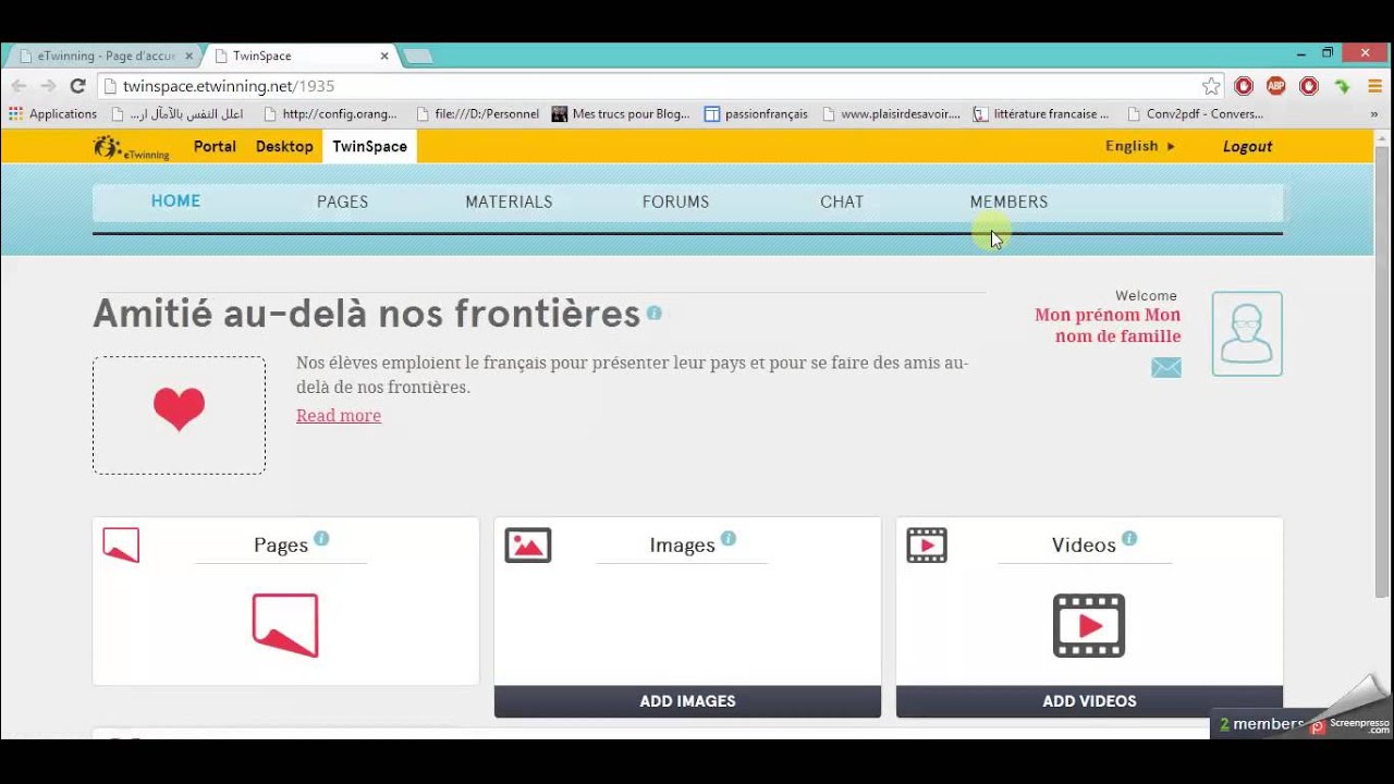 Le nouveau twinspace #etwinning #twinspace - YouTube