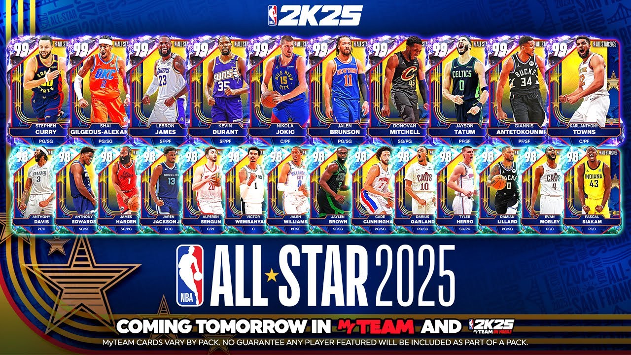 OVER 60 NEW ALL STAR CARDS CONFIRMED FOR TOMORROW IN NBA 2K25 MyTEAM ...