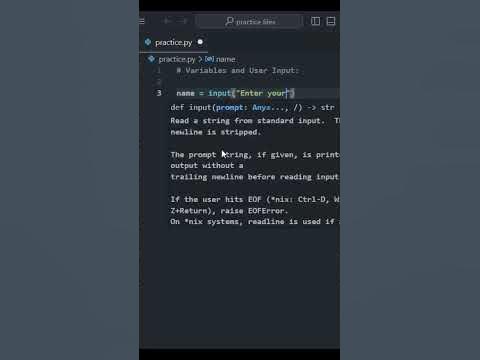 Variables and user input | #python #learnpython #pythonforbeginners #coding #programming - YouTube
