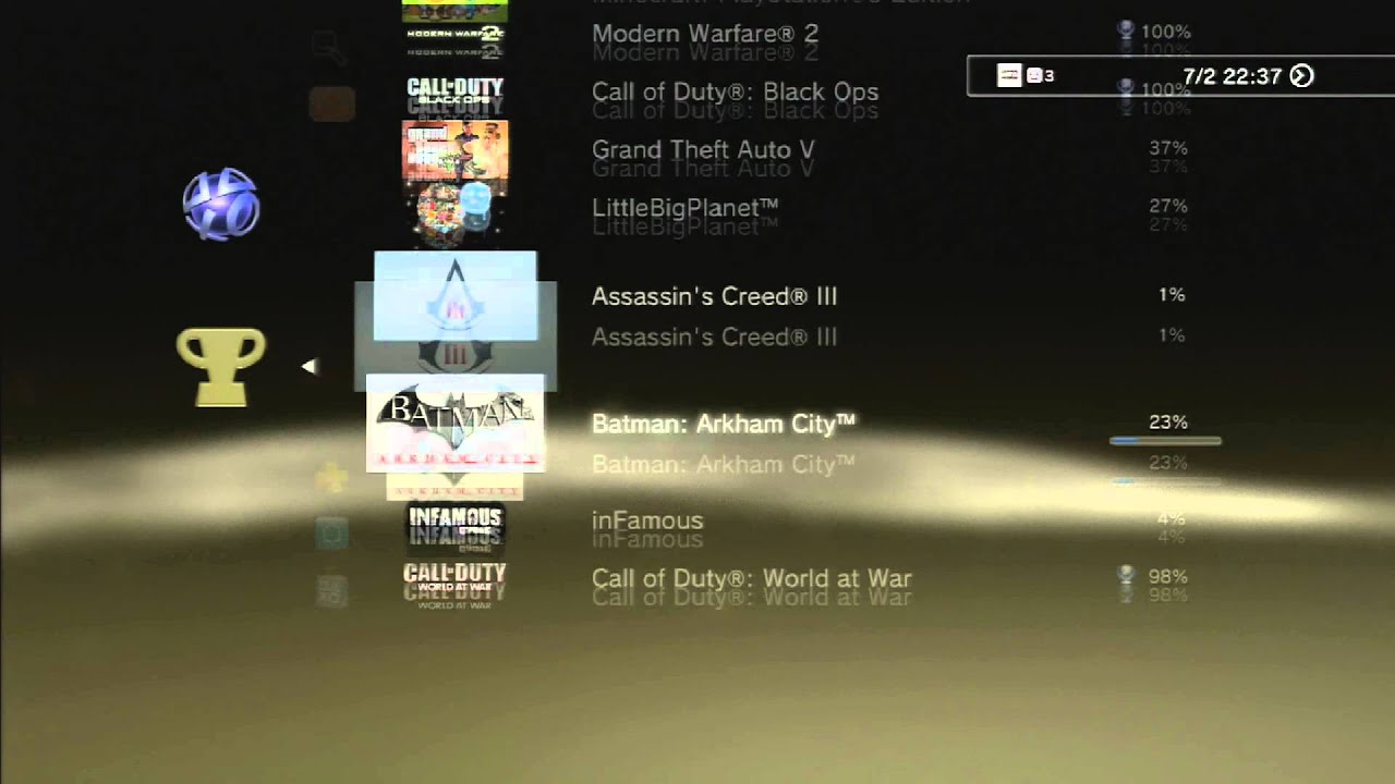 My Trophy Collection Ps3 - YouTube