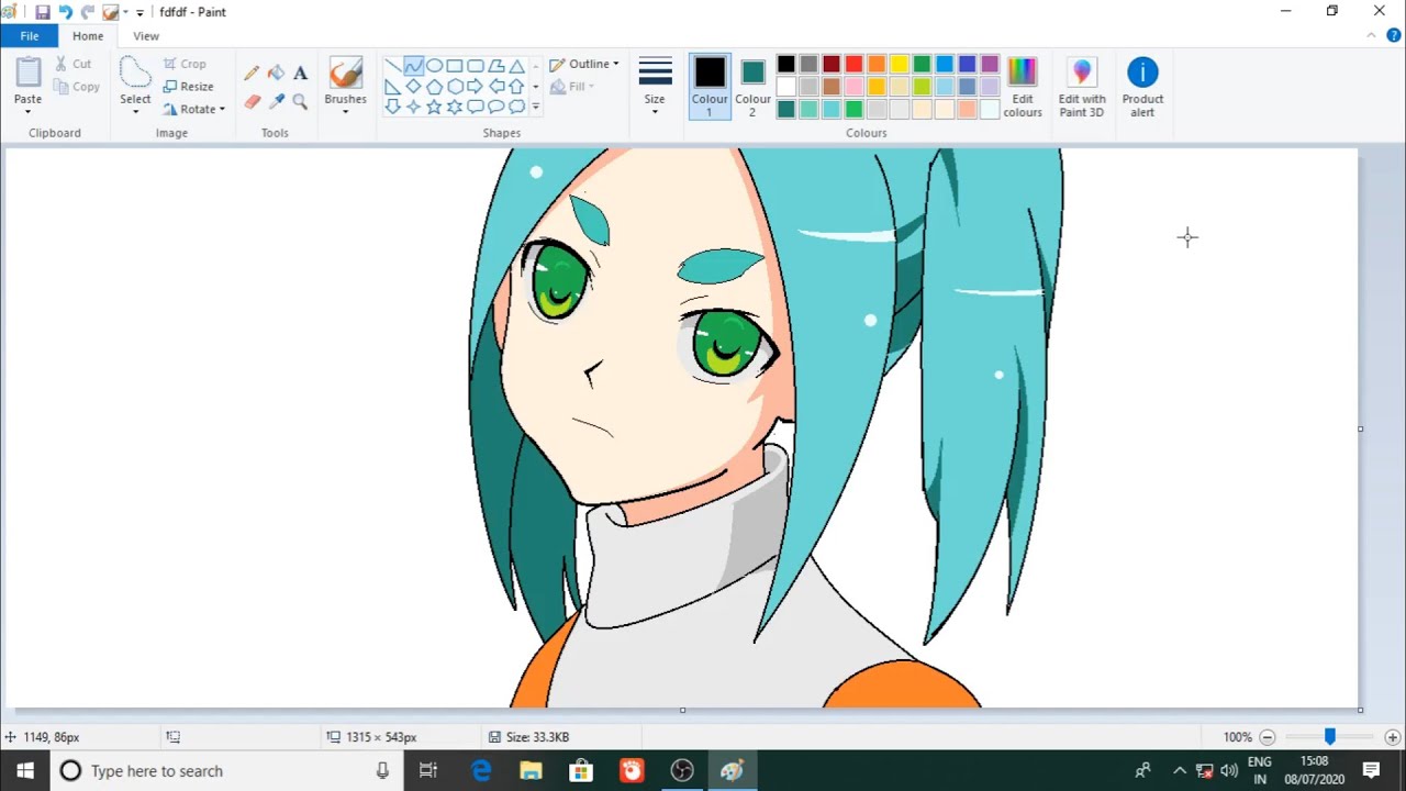 How to draw basic anime | cartoon | ms paint | sunil arts - YouTube