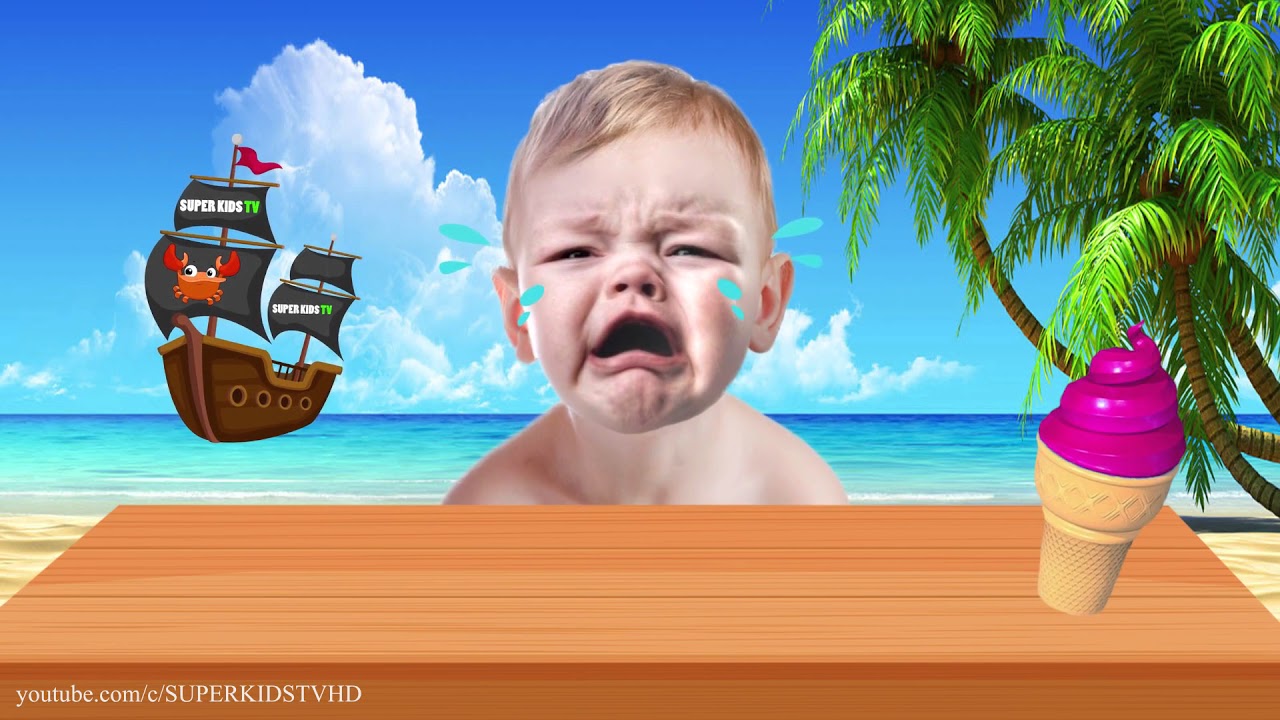 Bad Baby Crying Learn colors with Ice Cream for Children Finger Family ...