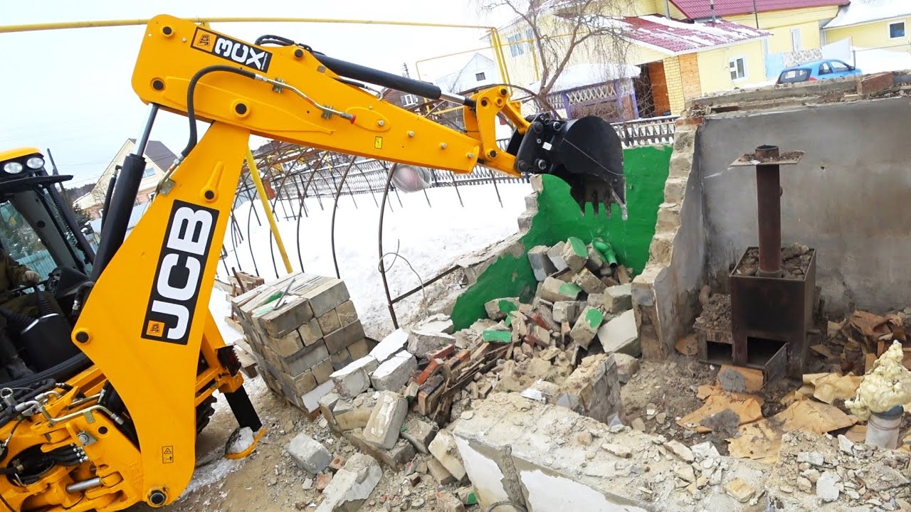 Jcb Backhoe Working Video | Jcb Backhoe Loader Works For Breaking Home ...