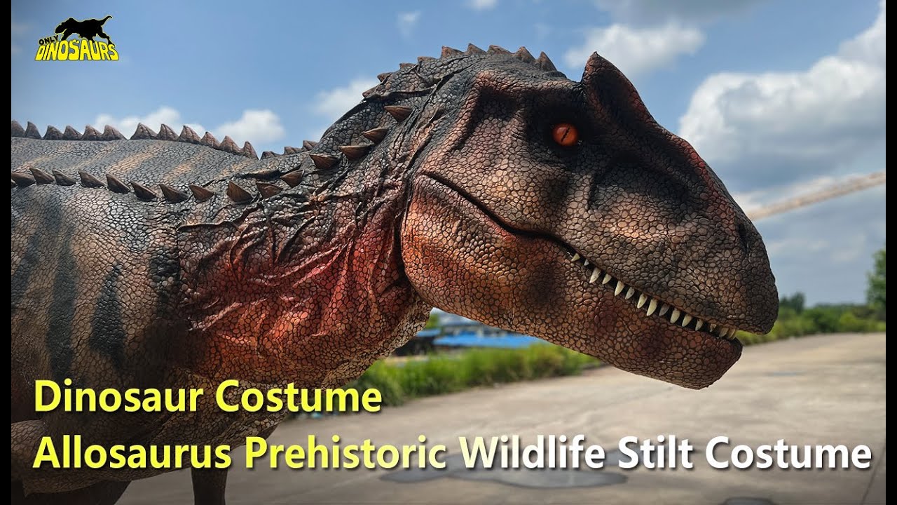 Realistic Allosaurus Prehistoric Wildlife Stilt Costume | Dinosaur ...