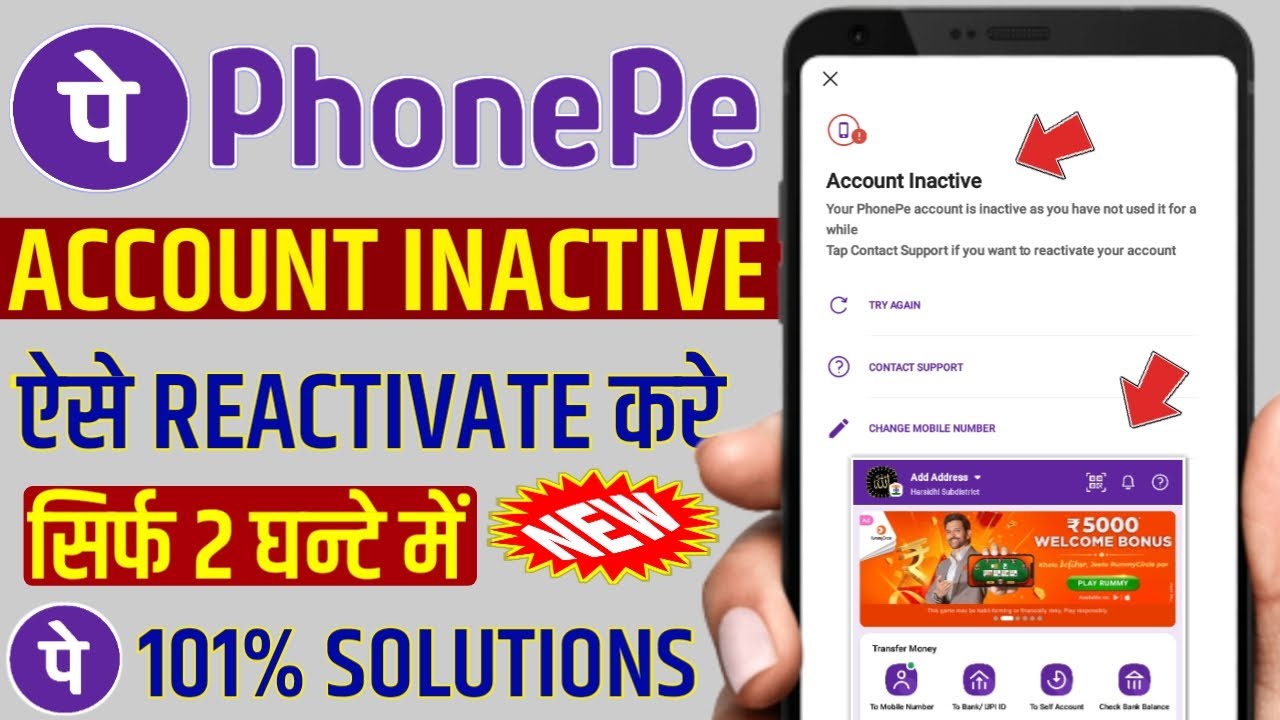 Phonepe inactive account problem | phonepe login problem inactive ...