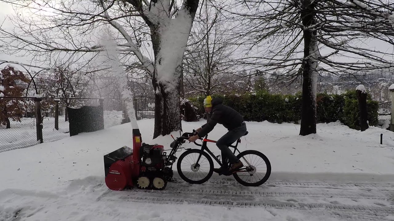 Bike and snowblower !! - YouTube
