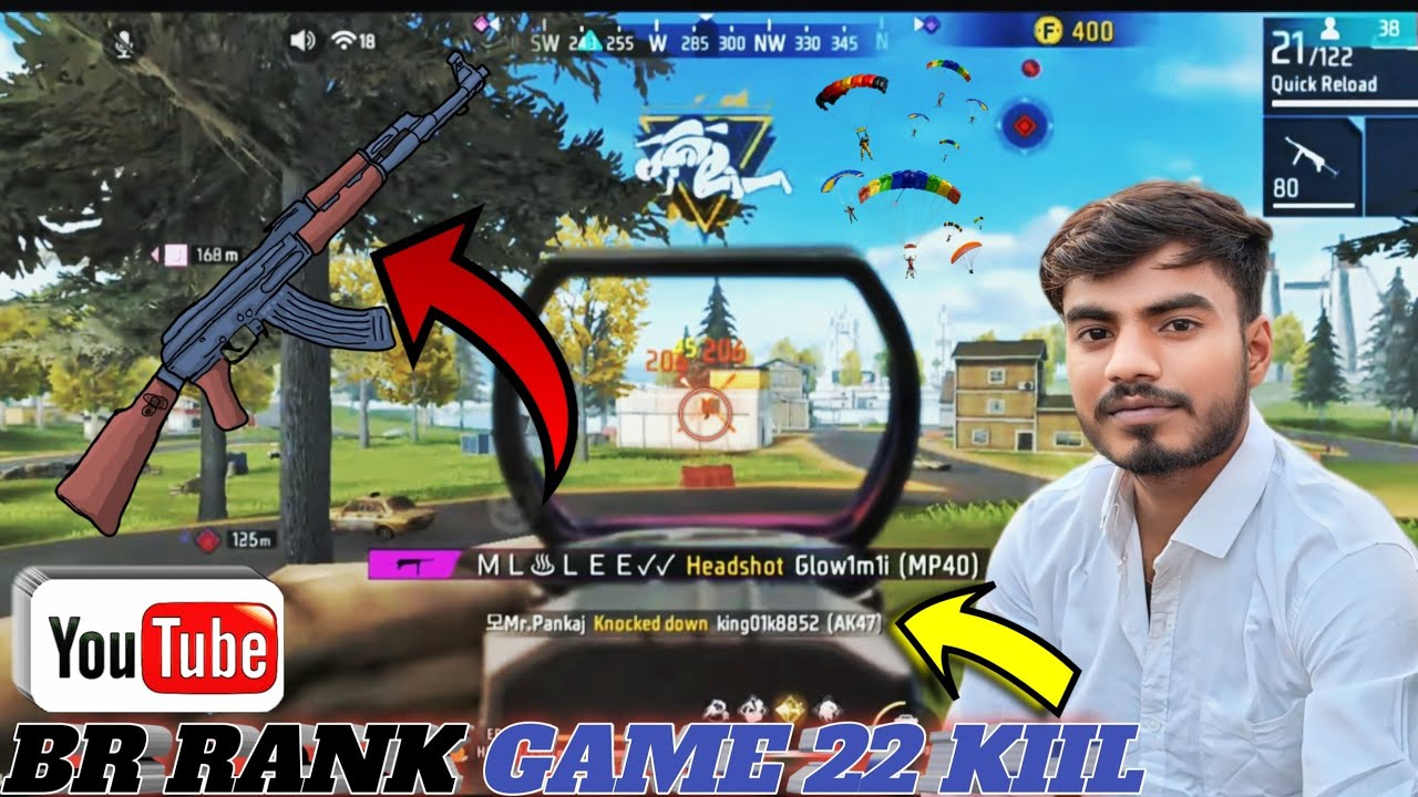 Mr Pankaj BR RANK AK47 22Kiil Mobile Game Free Fire 1V's4 Best Versus ...
