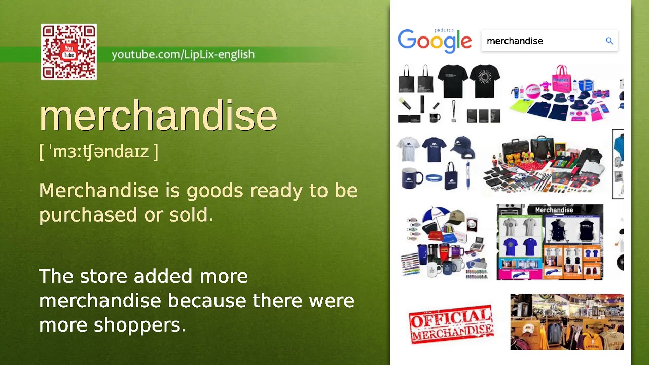 Merchandise : C1 level english vocabulary lesson, www.LipLix.com - YouTube