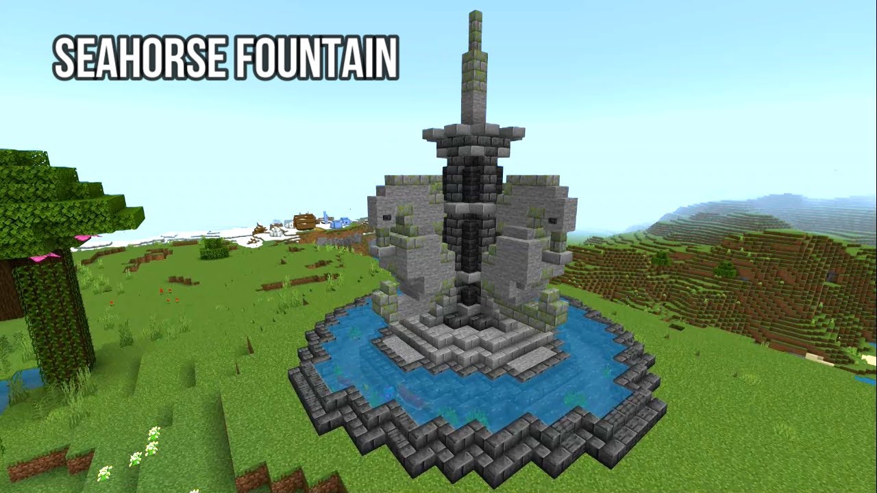 Minecraft Seahorse Fountain - YouTube