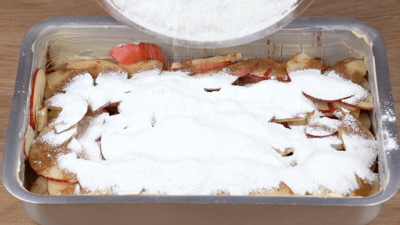Lazy apple pie, melts in your mouth. Perfect and quick recipe! - YouTube