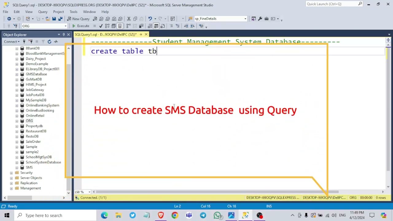 How To Create A Student Management System Database In Sql Server