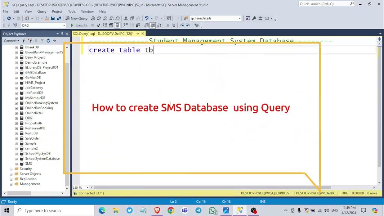 How to Create a Student Management System Database in SQL Server: Complete Guide - YouTube
