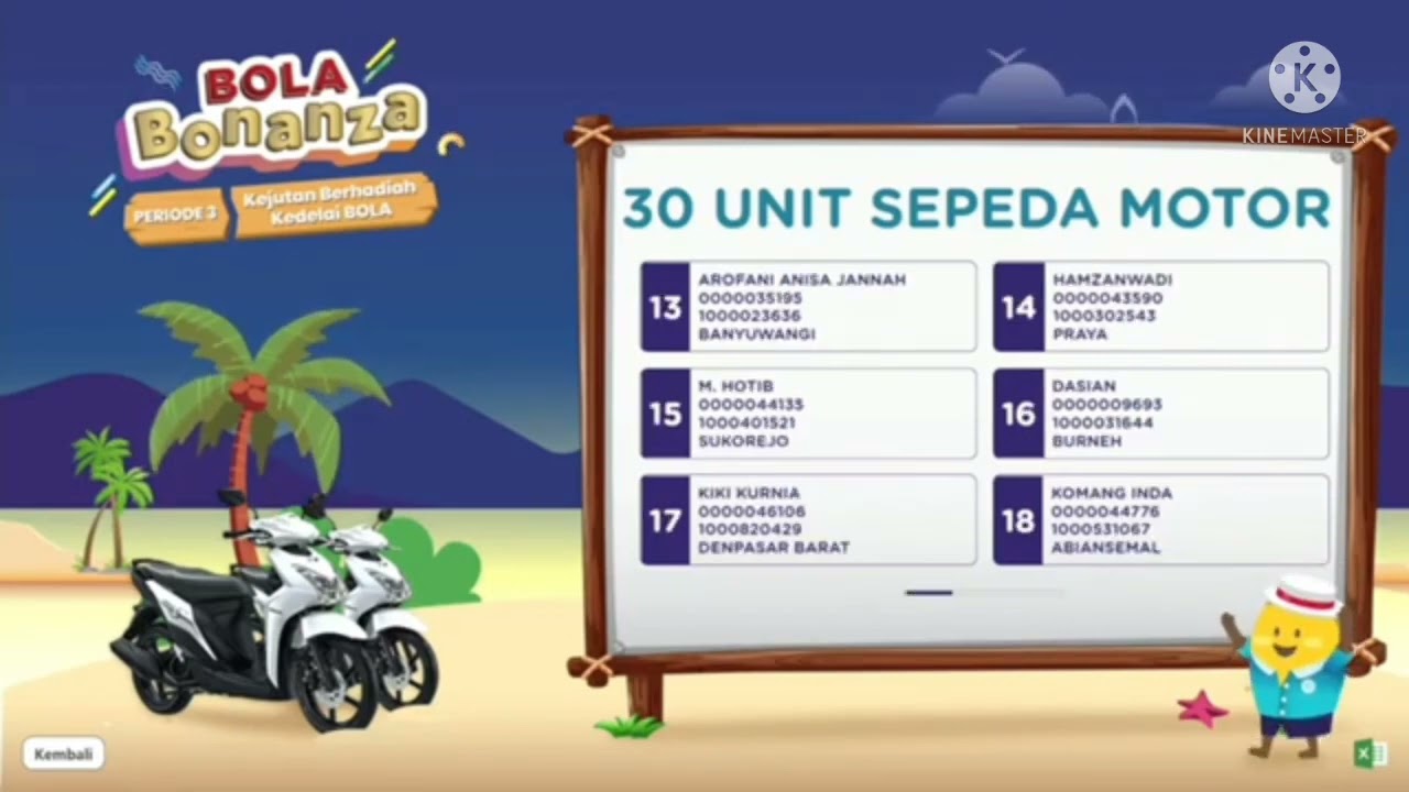 Daftar Pemenang Undian Bola Bonanza Periode 3 Kedelai Bola Biru. - YouTube