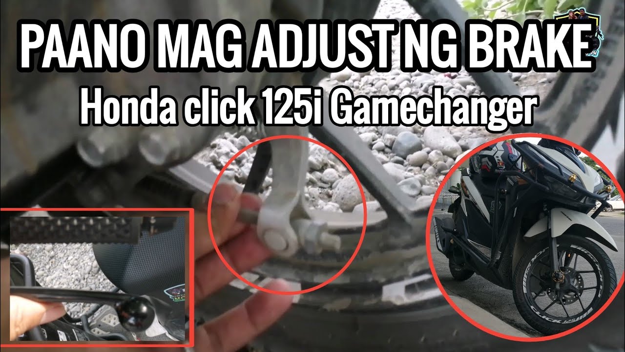 Paano Ba mag adjust ng Rear Brake Honda Click 125i gamechanger - YouTube