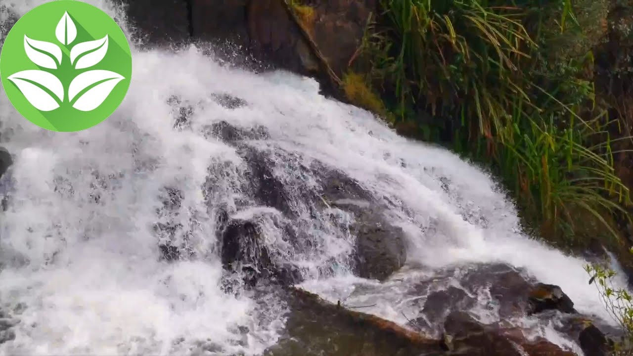 Rough mountain waterfall. [10 hours] Waterfall sounds (White noise for ...