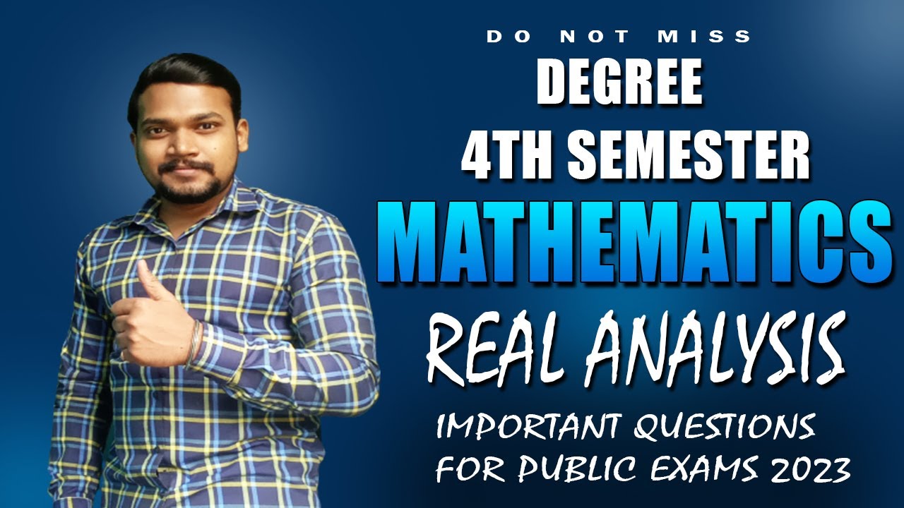 #degree Degree Semester 4 - Maths - Real Analysis - 100% Important ...