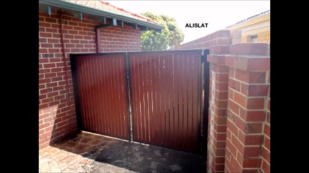 Aluminium Wood Look Slat Gates Perth - YouTube