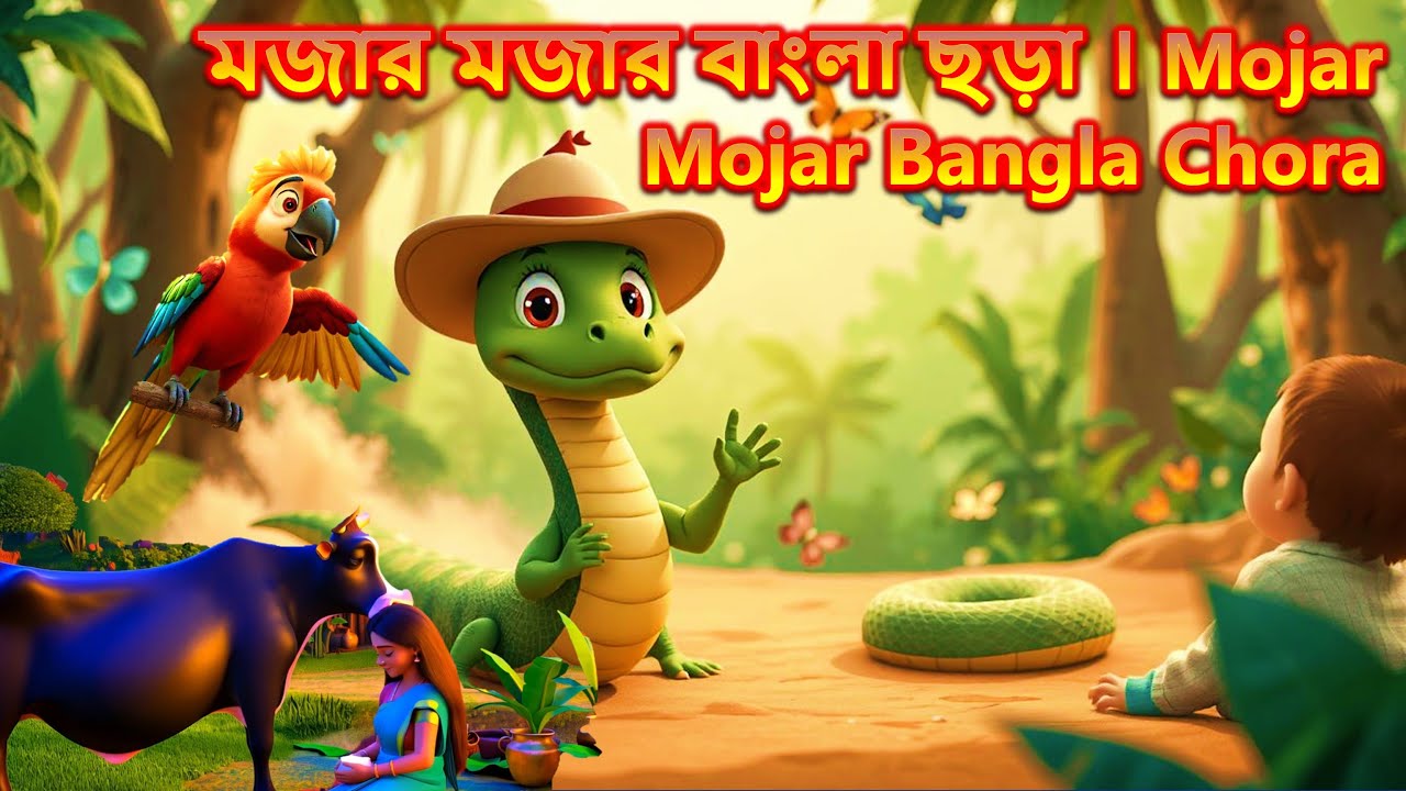 অজগরটি আসছে তেড়ে | মজার মজার বাংলা ছড়া । Mojar Mojar Bangla Chora ...
